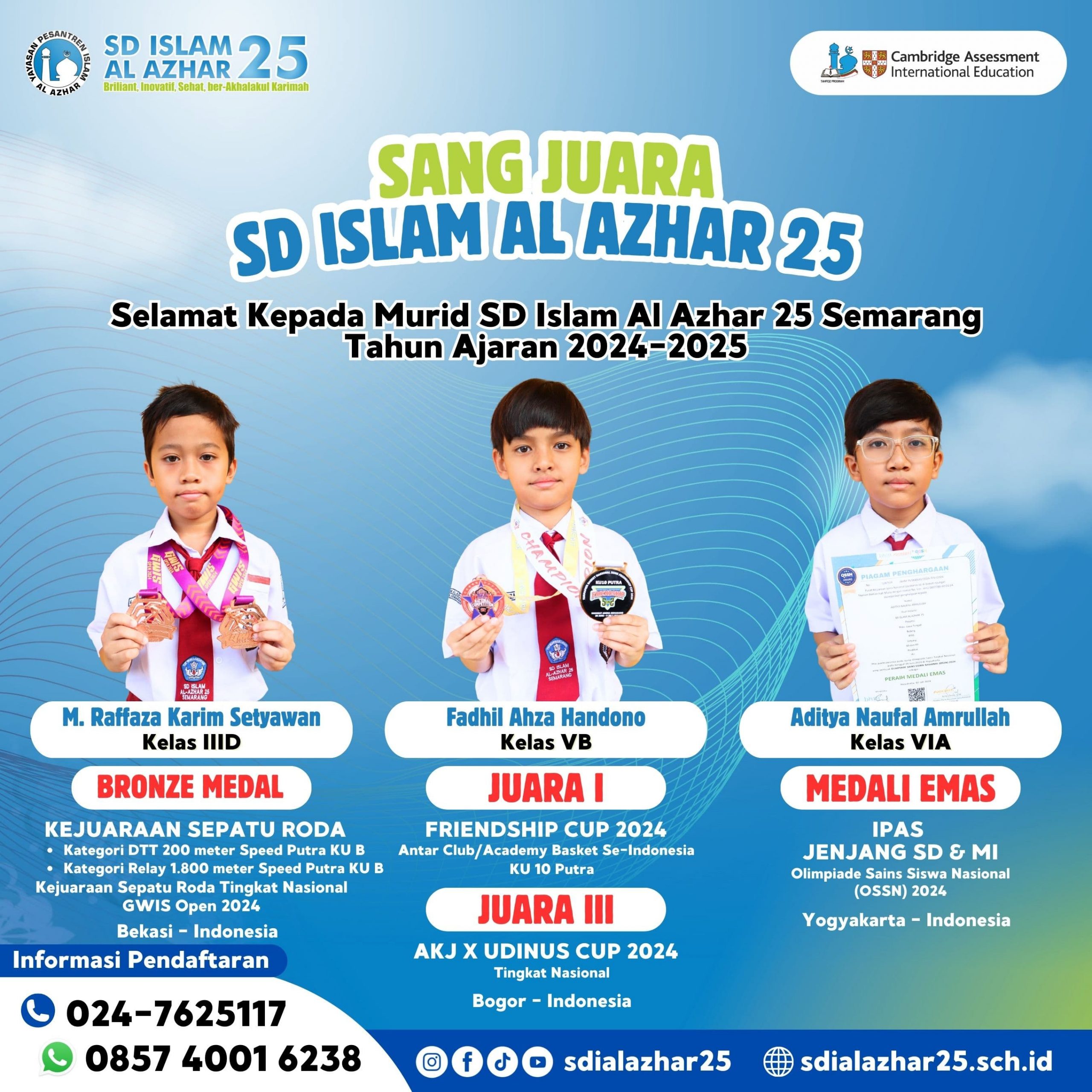 Tiga Murid SD Islam Al Azhar 25 Semarang Raih Prestasi Gemilang di Kompetisi Nasional - Al Azhar ...