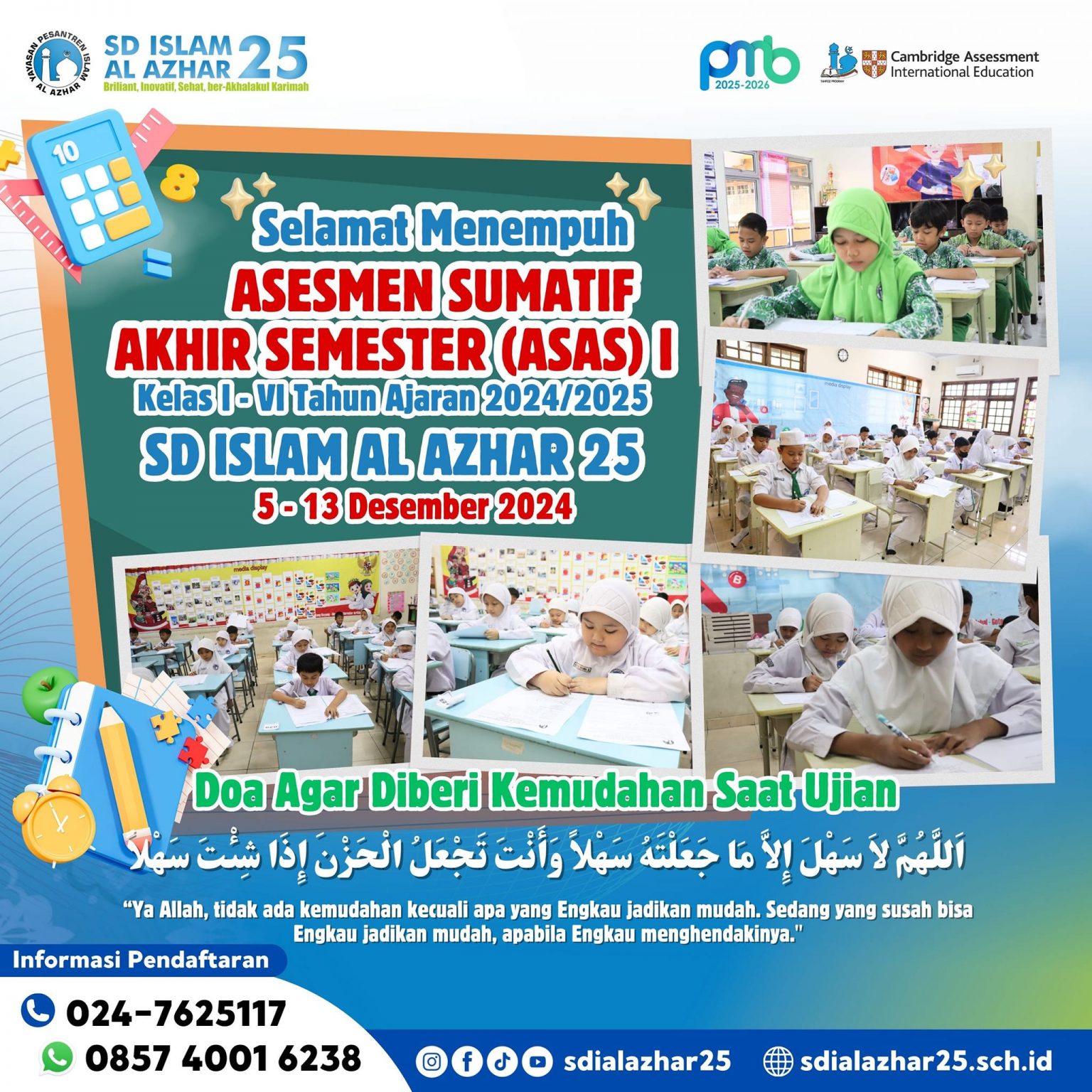 SD Islam Al Azhar 25 Gelar Asesmen Sumatif Akhir Semester (ASAS) I ...