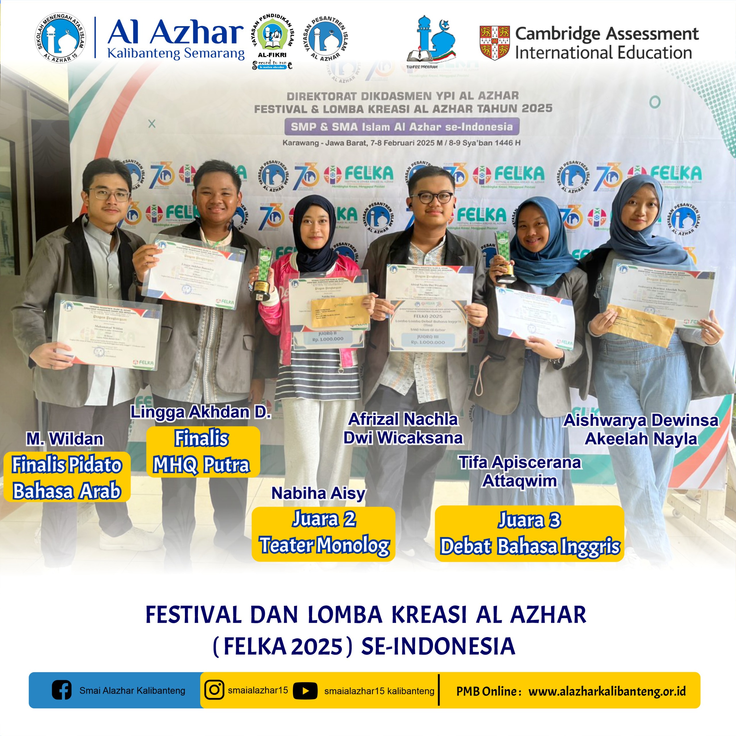 AL AZHAR KALIBANTENG UKIR PRESTASI DI FELKA 2025 SE-INDONESIA - Al ...